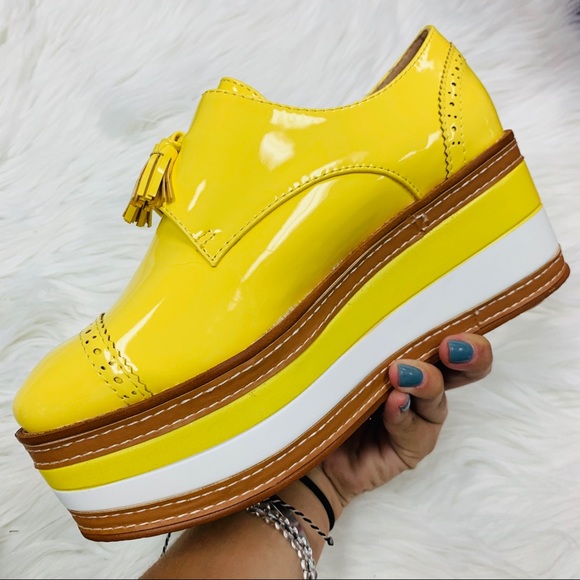 Shoes | Yellow Patent Platform Loafer | Poshmark